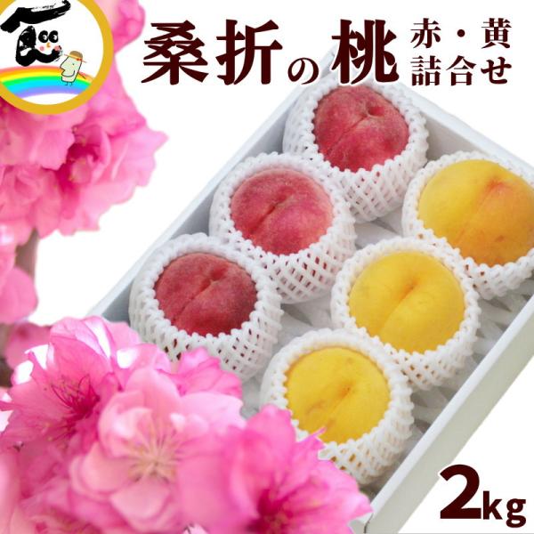 商品内容福島県産 桑折の桃 2色詰合せ秀品　計2kg(各2〜3玉)※品種の指定はご容赦ください。※箱、パッケージは予告なく変更される場合がございます。あらかじめご了承ください。発送時期8月上旬〜8月下旬頃※期日及び曜日指定不可。(長期ご不在...