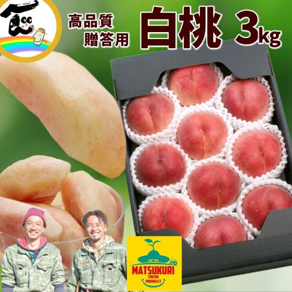 商品内容山形県産 高品質 白桃秀品 3kg (8〜10玉) 贈答用※品種の指定はご容赦ください。※箱、パッケージは予告なく変更される場合がございます。あらかじめご了承ください。発送時期8月上旬頃〜9月中旬※期日及び曜日指定不可。(長期ご不在...