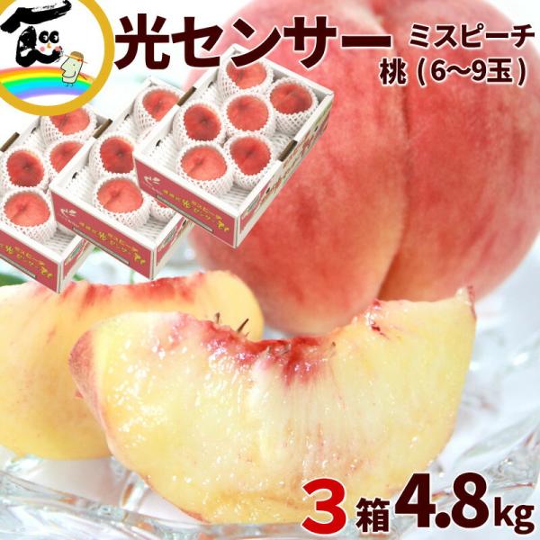商品内容福島県産 光センサーもも ミスピーチ 1.6kg (6〜9玉) ×3箱 秀品発送時期7月上旬〜8月上旬頃期日及び曜日指定不可。(長期ご不在の場合はご相談下さい。)※天候によりお届け時期がずれる場合がありますがご了承下さい。原材料もも...