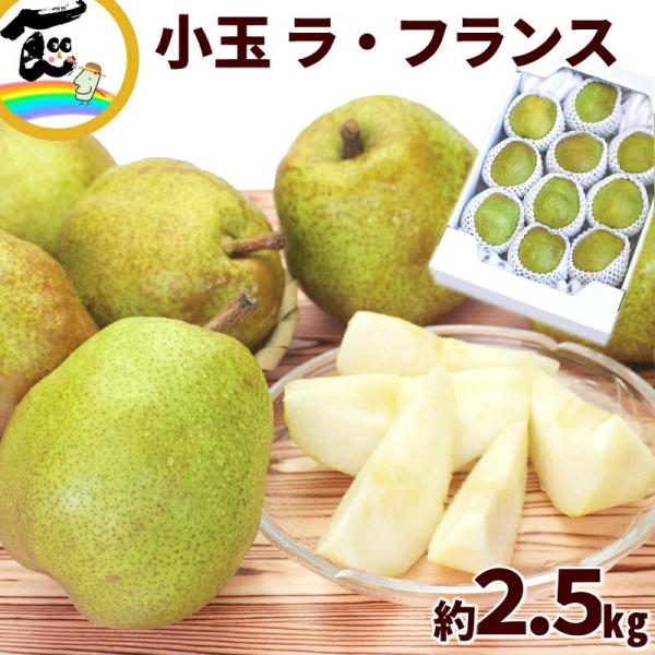 商品内容山形県産 小玉ラ・フランス 2.5kg 秀品（9〜12玉）M〜Lサイズ商品説明山形県の美味しい食べきりサイズの小玉ラフランスです。追熟して柔らかくなったラ・フランスは、トロ〜ッとなめらかな舌触りと芳醇な香りで甘みたっぷりです。見た目...