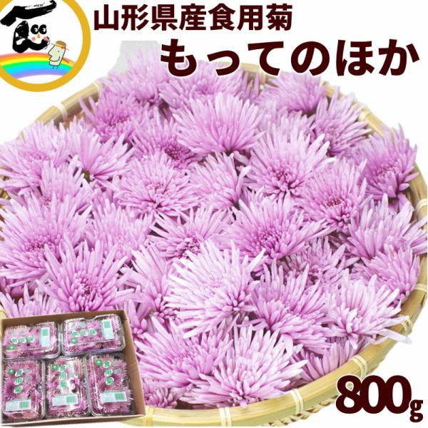 商品内容山形県産 食用菊 もってのほか800g（約80g×10パック)※箱、パッケージは予告なく変更される場合がございます。あらかじめご了承ください。発送時期10月中旬〜11月上旬頃※収穫状況により発送時期が前後する場合がございます。あらか...