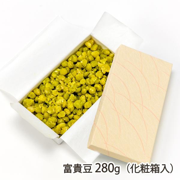 青えんどう豆を砂糖で甘く味付けした山形銘菓。吹きこぼれるほど強い火力で炊き上げ、芯までやわらかく仕上げています。しっとり、ほくほく食感が絶妙！素朴な味わいはお茶請けにピッタリです。富貴豆（ふうきまめ）は、山形県に伝わる郷土菓子。青えんどう豆...