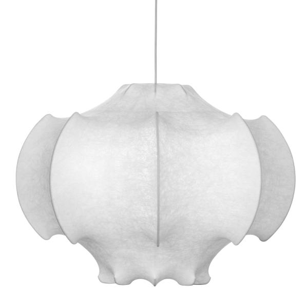 1960年、イタリアの天才デザイナー兄弟アキッレ＆ピエル・ジャコモ・カスティリオーニが生み出したViscontea（ヴィスコンティア）。白塗装されたスチール構造に独自のコクーン樹脂をスプレーした特徴的なシェードが魅力。透明な仕上げで保護され...