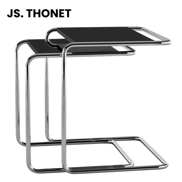 JS.THONET＜EDITION SERIOUS＞のB97 SET SERIOUSは、ジル・サンダーがマルセル・ブロイヤーのクラシックなB9ネスティングテーブルを現代的に再解釈したサイドテーブルセットです。光沢のあるチタン調のグロッシーメ...