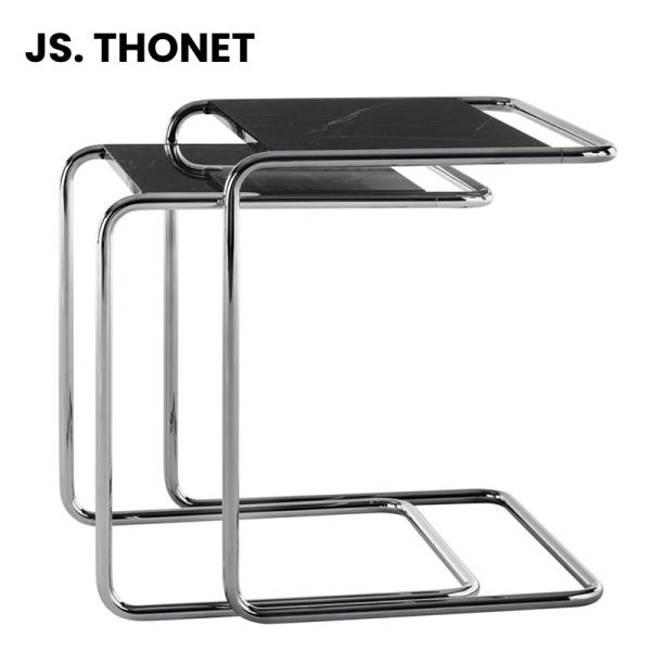 JS.THONET＜EDITION SERIOUS＞のB97 SET SERIOUSは、ジル・サンダーがマルセル・ブロイヤーのクラシックなB9ネスティングテーブルを現代的に再解釈したサイドテーブルセットです。光沢のあるチタン調のグロッシーメ...