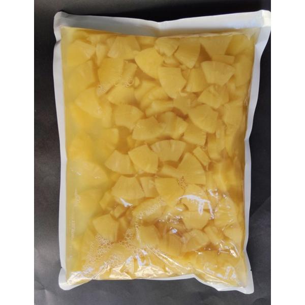 名称 パインアップル・シラップづけ（ライト）内容量 1.6ｋｇ（固形量1ｋｇ）原材料 パインアップル、砂糖/クエン酸、酸化防止剤（ビタミンＣ）保存方法 冷暗所に保管、開封後は冷蔵庫に保管賞味期限 製造後12か月販売者 はごろもフーズ株式会社