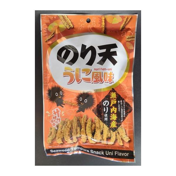 名称 海藻類加工品内容量 60ｇ原材料 小麦粉（国内製造）、植物油脂、海苔、でん粉（とうもろこし）、うに風味シーズニング、食塩、砂糖、植物性たん白、唐辛子/調味料（アミノ酸等）、香料、甘味料（ステビア）、微粒二酸化ケイ素、着色料（パプリカ色...