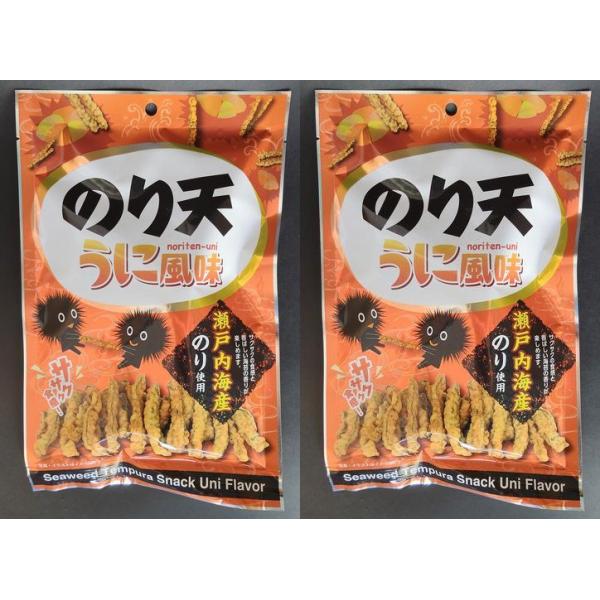 名称 海藻類加工品内容量 60ｇ×2原材料 小麦粉（国内製造）、植物油脂、海苔、でん粉（とうもろこし）、うに風味シーズニング、食塩、砂糖、植物性たん白、唐辛子/調味料（アミノ酸等）、香料、甘味料（ステビア）、微粒二酸化ケイ素、着色料（パプリ...
