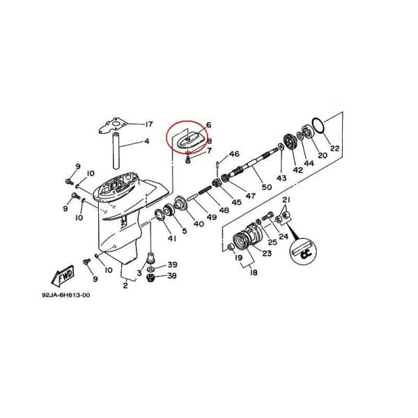 注：年式により部品が異なる場合があります。ご確認の上ご注文ください。この商品は純正部品となります。返品交換は一切お受け出来ませんのでご注意ください。《対応機種》４ストF6A：2000〜2010年F8C：2000〜2014年F8F：2015年...