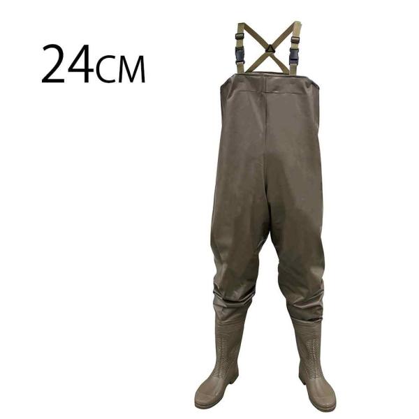 ●ラジアル底の胴付き長靴です●便利なワンタッチ着脱仕様です●ウェルダー加工(無縫製)●水で丸洗い可能