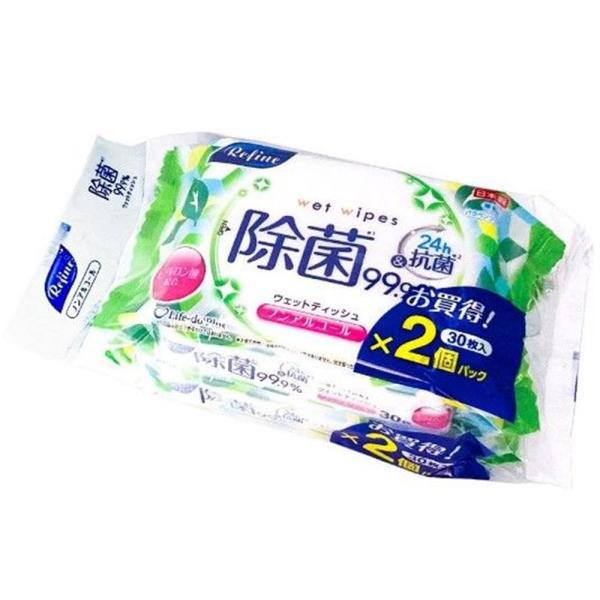 ●おでかけに便利なサイズの2個セット●99.9％除菌で24時間抗菌●ノンアルコールで無香料●ヒアルロン酸配合で、デリケートな肌にもやさしいウエットタイプです