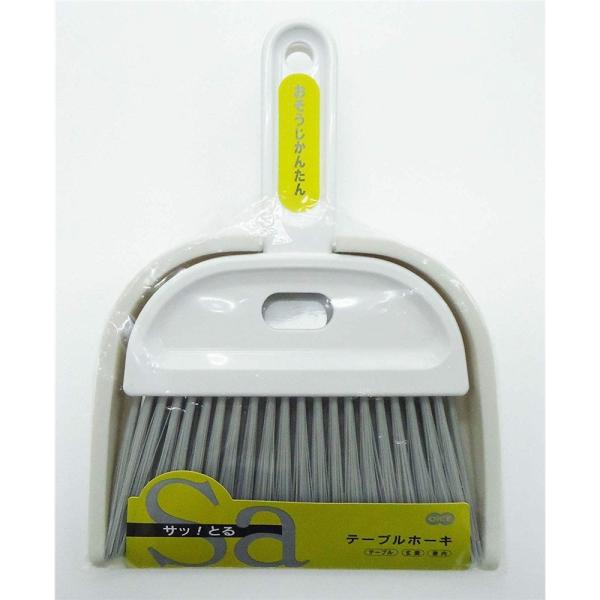 ●テーブルなど身の回りの簡単な掃除に便利なミニサイズのホウキ＆ちりとりのセット●フック収納に便利な穴付き