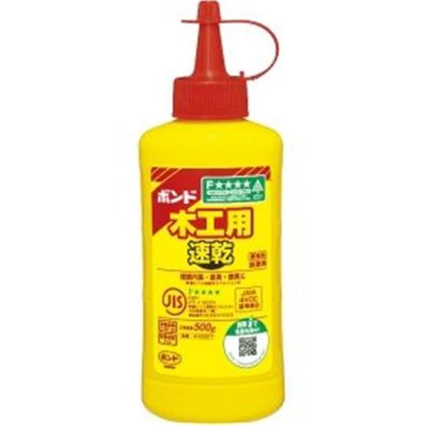 ●速く乾く(一般木工用の約2倍)●健康住宅対応：ホルムアルデヒドを使用していない、より安全性の高い木工用接着剤●塗布時ののびがよく、壁面でもタレにくい●速乾性があり、乾燥後はほぼ透明●木材接着後に切削加工をしても刃を傷めない● 酢酸ビニル樹...
