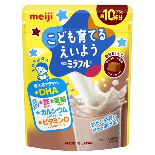 ●すっきりした甘さの、牛乳に溶かして飲む、おいしい粉末飲料●こどもに人気のチョコレート風味●幼児期の成長に重要な4つの栄養素　鉄・亜鉛・カルシウム・ビタミンDを配合(1杯で1日の不足分の1/2の鉄・亜鉛・カルシウムと不足しがちなビタミンD)...