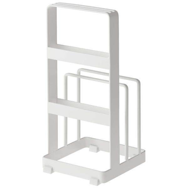 ●白が美しい、シンプルなデザインのキッチン用品●シンプル&amp;モダン！スタイリッシュなキッチン収納。●包丁差しとまな板立てが一体になったコンパクト構造。●薄手のカッティングボード×１枚、厚手のまな板×１枚、包丁×２本を収納可能。●対応サ...
