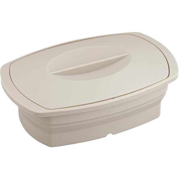 ●食材を入れて、電子レンジやオーブンで加熱するだけ●鍋みたいな深型スチーマー●使わないときは小さくたたんでフラットになり、収納にも困りません