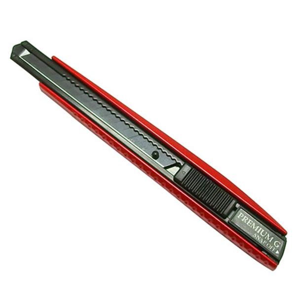 ●プロ向け軽作業用。●超鋭角刃付けの黒刃を標準装備で切れ味抜群です。●アルミダイキャスト製のメタルボディです。●塗りにこだわった金属製カッターのプレミアムモデルです。●カッターナイフ刃がすべり出ないオートロック機能付きです。