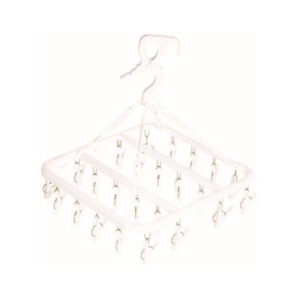 ●たためてコンパクト！ハンガー24ピンチ付き●ベランダや室内干しに最適です●竿にもロープにも使えるキャッチ式です