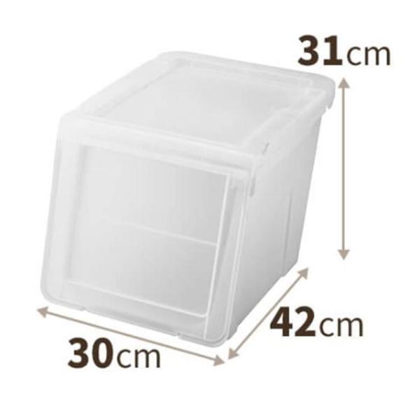 ●フラップ式の収納ケースです●開口サイズが大きいので、収納物の出し入れがラクにできます●リビングや子供部屋、キッチン、ランドリー周りなど、場所を選ばずお使いいただけます●こちらは中に収納してあるものを把握できるクリアカラー●パッと取り出した...