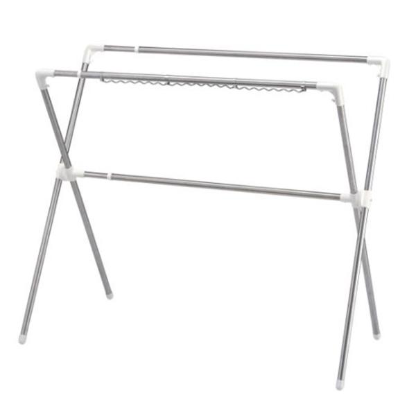 ●お客様組立品(工具不要)●がっちり設計の太いパイプを使用した布団干しです●4枚まとめて干せます●布団が地面に着きにくい高さ設計●衣類も干せるハンガーフック付きです