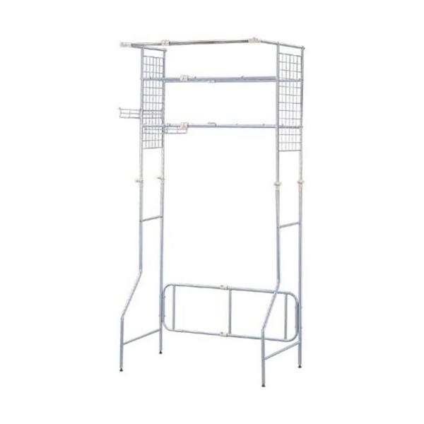 ●上部のバーに洗濯物を仮干ししたり、棚に洗濯機周りの小物を収納したりできる多機能ランドリーラックです●ハンガーバー部分はサビにくいステンレス製なので水まわりでの使用も安心です●縦横に伸縮するタイプです