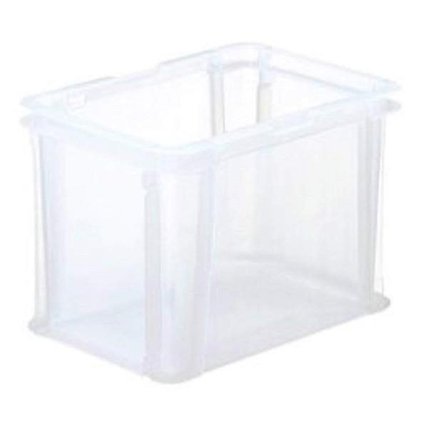 ●縦方向にも横方向にもスタッキングができ、ラック（棚）としても使えるコンテナです●A4サイズのファイルが長手方向にピッタリ入るので、オフィスでの書類等の整理に最適です●コンテナに入れたものの保管や移動に便利な別売り専用のフタは、縦横どちらに...