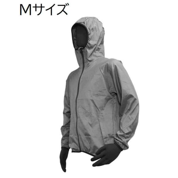 ●着脱しやすい前開きフード付きヤッケ●伸縮性のある新素材を使用しています●撥水加工により、水を弾きます●フードふちと袖、裾部分はゴム入りでフィットしやすくなっています●便利なポケット2つ、背面肩部に反射材がついています