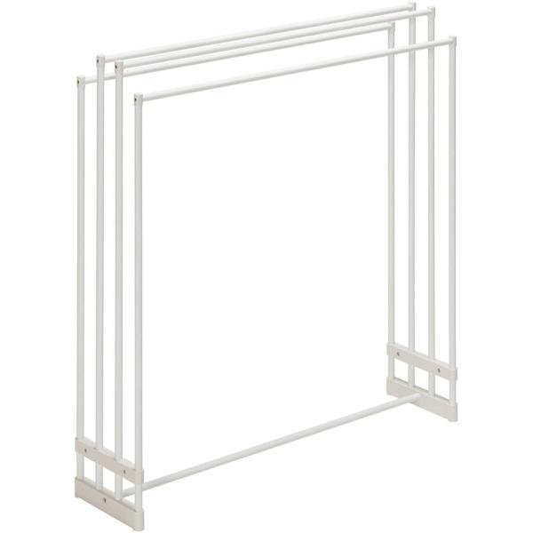 ●シンプル＆省スペースなバスタオルスタンド<br>●幅74cmまでの大判バスタオルも掛けられます<br>●大判バスタオルなら4枚、フェイスタオルなら8枚まで干せます<br>●横から通して掛けられる<...