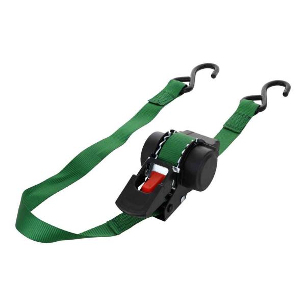 ●ワンプッシュで楽々ベルト自動巻収納!ラチェット機構でしっかり荷締め●自動巻取り機能付きで、固定から片付けまでの時間が大幅に短縮でき作業が向上します●荷締時のベルト余なし●ベルトはバックル内に収納●ベルト固定側長め設計。固定側ベルトが長めで...