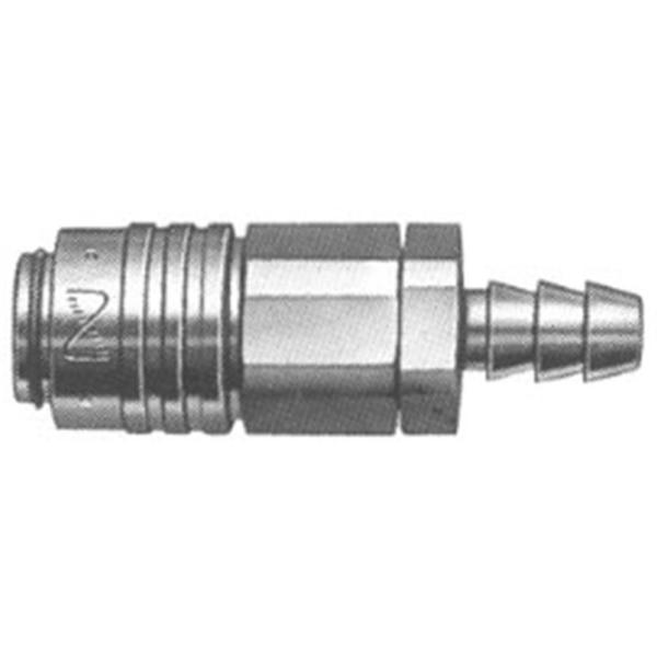 ●工場内の空気配管から空気工具のホース接続用まで、汎用性に優れたカプラです●流体:空気●相手側ホースサイズ:内径4mmチューブ用●最高使用圧力:1.0Mpa(10Kgf/cm2)●耐圧力:1.5Mpa(15kgf/cm2)