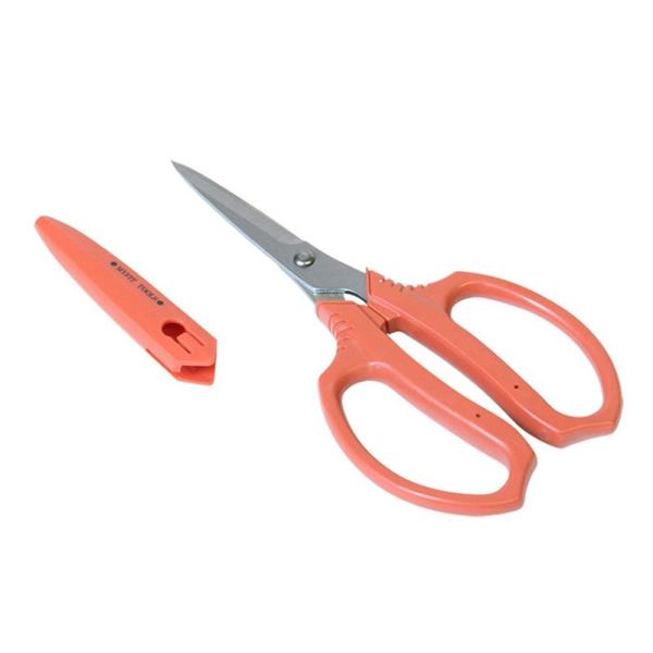 ●手になじみやすいグリップを採用した、園芸、野菜の収穫、クラフトなどのステンレス万能鋏●刃部にステンレス刃物鋼を使用し熱処理を施していますので、耐磨耗性、切れ味に優れています●屋内、部屋使い時の安全性を考慮し、刃部の保護キャップが付いています