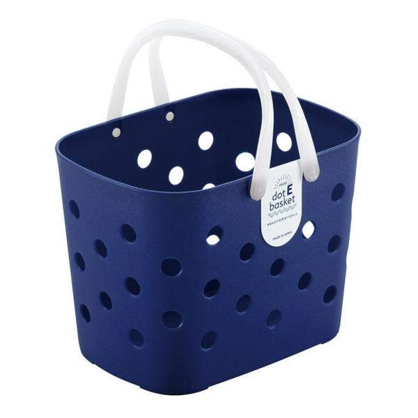 ●やわらかで丈夫なバスケット！●おしゃれで丈夫なやわらかくて丈夫な収納バスケットです●シャンプーやコスメ用品など小物収納にピッタリです●持ち運びしやすいハンドル付きです●通気性が良くかわいいドットのメッシュバスケットです