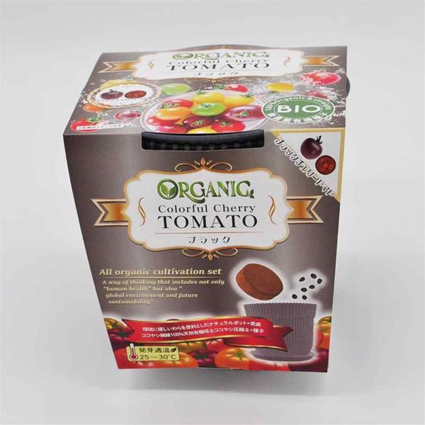 ●有機栽培セット●環境にやさしい「わら」が原料のポットと受皿●独特の味わいがある濃い赤色ミニトマトです