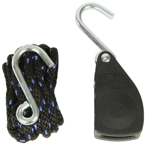 ●荷物の固定・テントやカバー貼り。●ラチェット機能がついたロープ締機です。●引張るだけでしっかり固定できます。●緩める時はレバーを押すだけで簡単です。