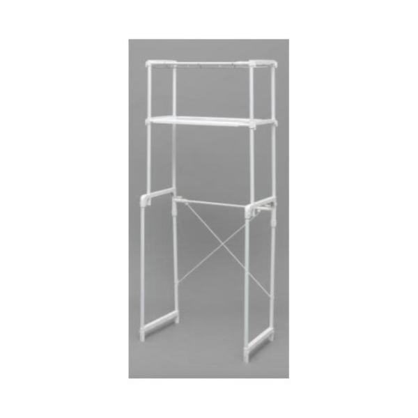 【お客様組立品】●収納に困りがちな洗濯機周りを有効に活用できるランドリーラックです●メッシュ棚とフラット棚2枚付きです●組み立てが簡単で、洗濯パンの上に取り付けが可能です