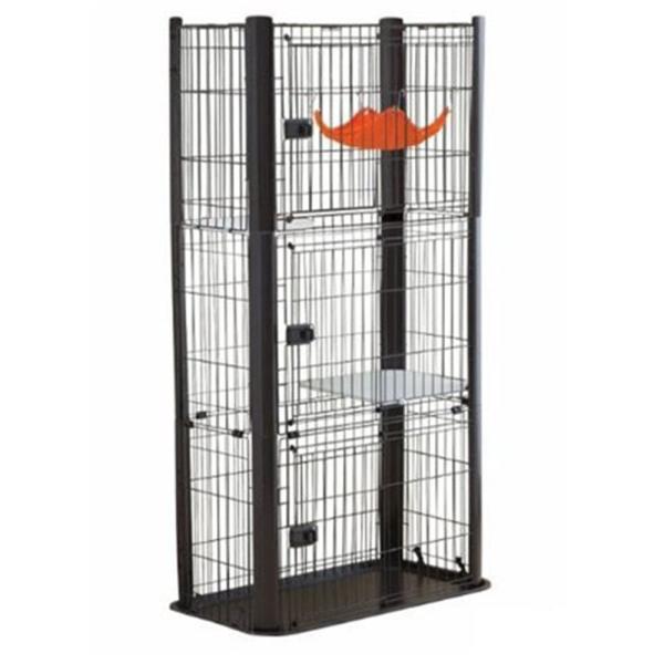 ●インテリアにも合う可愛らしいデザインのケージです●愛猫の飼育に適した、高さのある3段タイプのケージです●開閉に場所をとらないスライド扉です●愛猫が楽しく遊べる棚板とハンモック付きです(ハンモック1枚、棚板2枚付き)