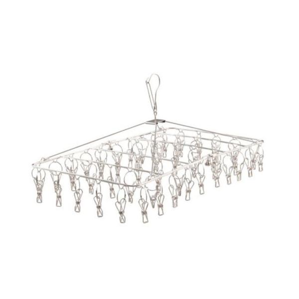 ●オールステンレスだからさびにくく長持ち●風が吹いても安心のキャッチフック付き●干すのに便利な回転式ネック●からまないワイヤー吊り下げ