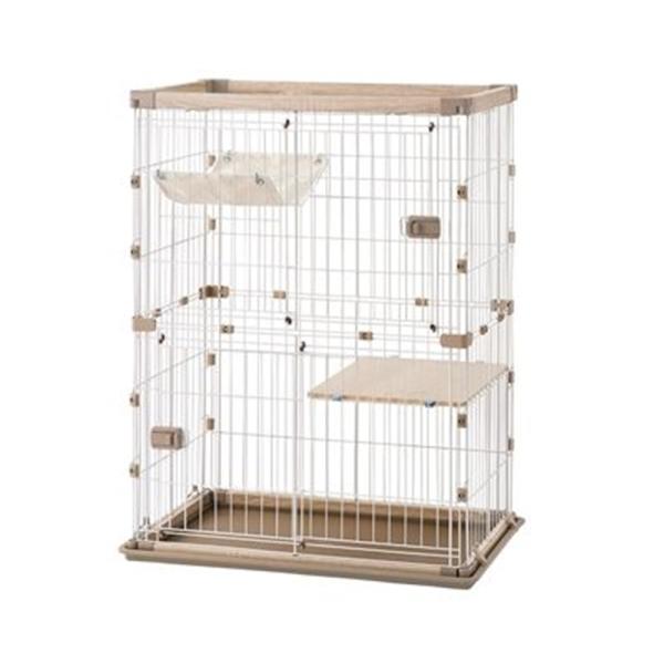 ●インテリアに調和するやさしい木目調のキャットケージです●上下の四隅にピンを差し込み、ジョイントパーツを取り付けるだけで簡単に組み立てができます●スムーズに開閉できる、らくらくスライド扉です●サッと汚れが拭き取れる、お掃除楽ちんトレーが付い...