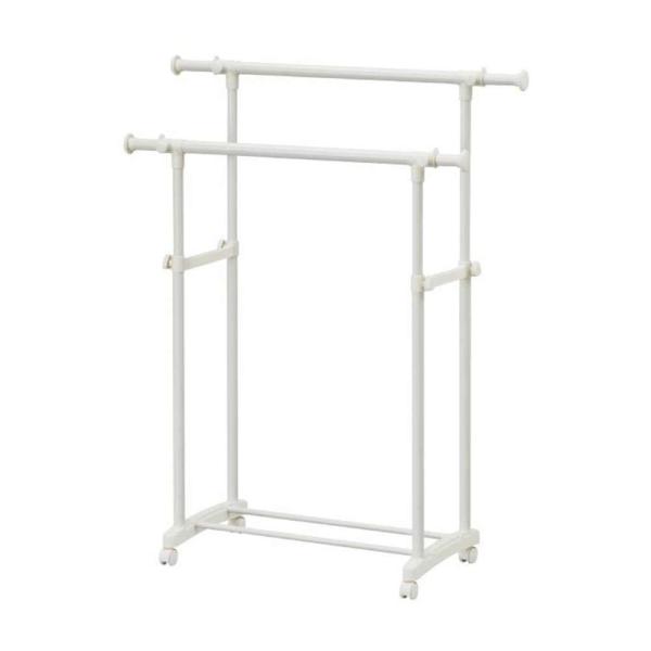 ●インテリアに馴染みやすいパイプハンガーです●ダブルタイプです●安定感抜群で、たくさん掛けられます●ハンガーパイプの端が横に伸縮するので、より多くの衣類が収納できます●ハンガーパイプの高さは約90〜150cmの間で、無段階調整可能です●服の...