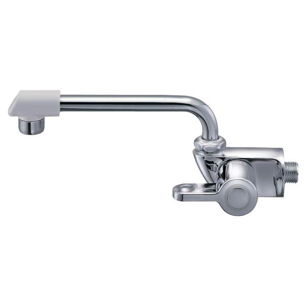 ●ハンドル90度開閉で水の出し止めワンタッチ。パイプ上向きタイプ