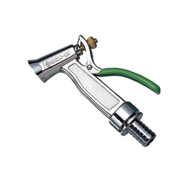 ●レバーの握り方一つで水の放射角度が調節でき、直射・噴霧・止水ができます