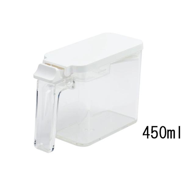 ●ワンタッチオープン！密閉ポット●湿気を防ぐパッキンに加えてカチッと閉まるロックでしっかり「密閉」●ワンタッチオープンで使い勝手も◎●計量スプーン・すり切りバー●小さじ1/2も計れるスプーン付き