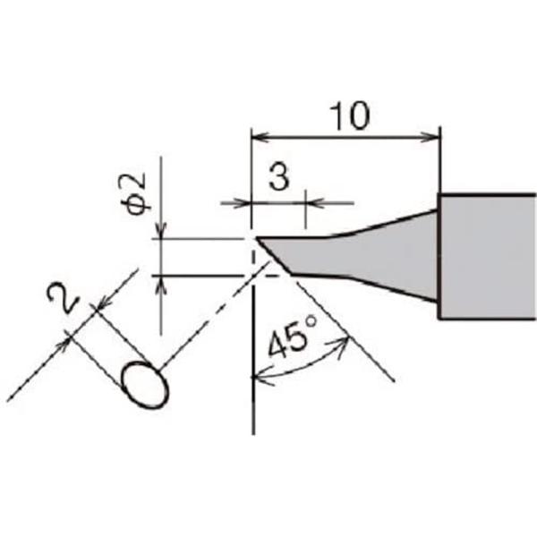 ●PX-280/280E用交換こて先●鉄メッキ処理で長寿命●先端2mm斜めカット・面のみ
