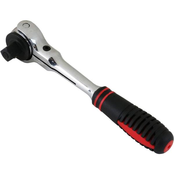 ●首振り状態でもロスなくトルクを伝達します●ヘッド部の角度が変えられるので、狭い場所での作業に便利です●ギア数72山採用で、振り幅の制限された狭い場所でも細かな送り角度で、操作性抜群です