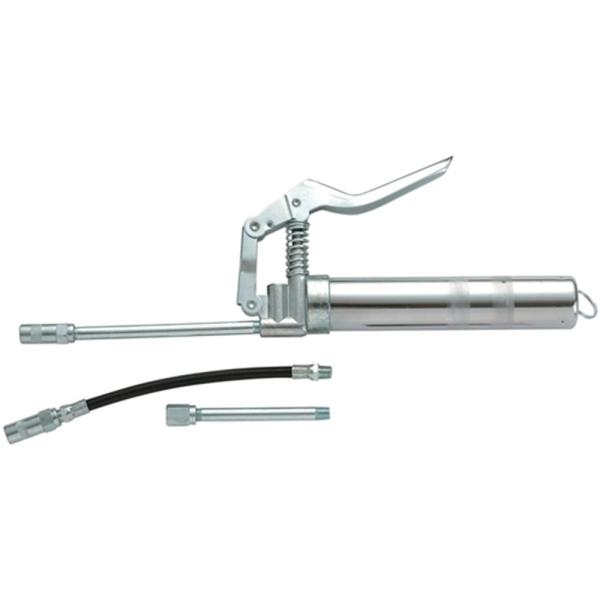 ●手詰め・カートリッジグリース兼用タイプのグリースガンです●片手で操作が出来るので狭い場所での注油作業に最適です●ストレートノズルとフレキシブルホースの2種類が付いているので、いろいろな場所への注油が可能です●カートリッジグリース80gを使...