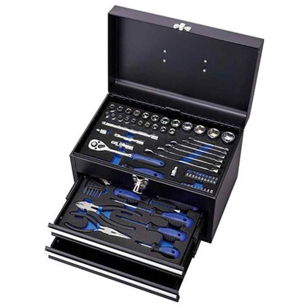 ●メンテナンス作業に必要な70PCSの工具を厳選しました●引出しは荷重時もスムーズで静かな開閉が可能なベアリングスライドレールを採用しています●72山ギア採用のラチェットハンドルは狭い場所でも作業性抜群です●工具形状にフィットするEVAトレ...