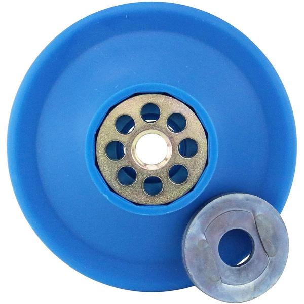 ●ディスクペーパー使用時の補強パットです●ディスクグラインダーインナーシャフトロック径にぴったりフィットで安定した作業ができます●8個穴付ロックナットを使用することで、力のいる場所でカニ目スパナの差し込み穴があり、楽に脱着できる製品です(ユ...