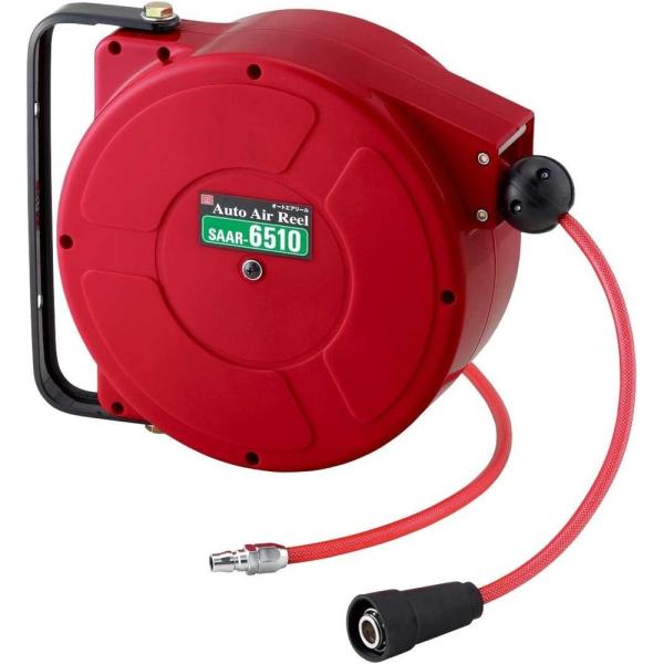 ●わずらわしいエアーホースの取り回しや後片付けが解消でき、安全で快適な環境で作業ができます●今までわずらわしかった10mエアーホースの取り回しが簡単になります●エアーホースをばねの力で自動で巻き取ります●常圧汎用ワンタッチソケットとプラグが...