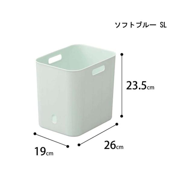 ●やわらかい素材のボックスなので、高い所やお子様にも安心です●汚れたら水洗いができるので衛生的です●側面には持ち運びに便利な取っ手穴付きです●別売りのフタを使えば積み重ねできます