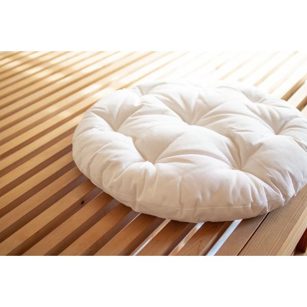 本製品は、ヌードクッションの単品です。・商品名：丸おざぶとん（ヌードクッションのみ）・中素材：コットン綿90%、ポリエステル綿10%　　　　　　・ヌード生地：撥水　綿100%・厚さ：約13cm・サイズ：（小）直径約73cm　(中)直径約83...